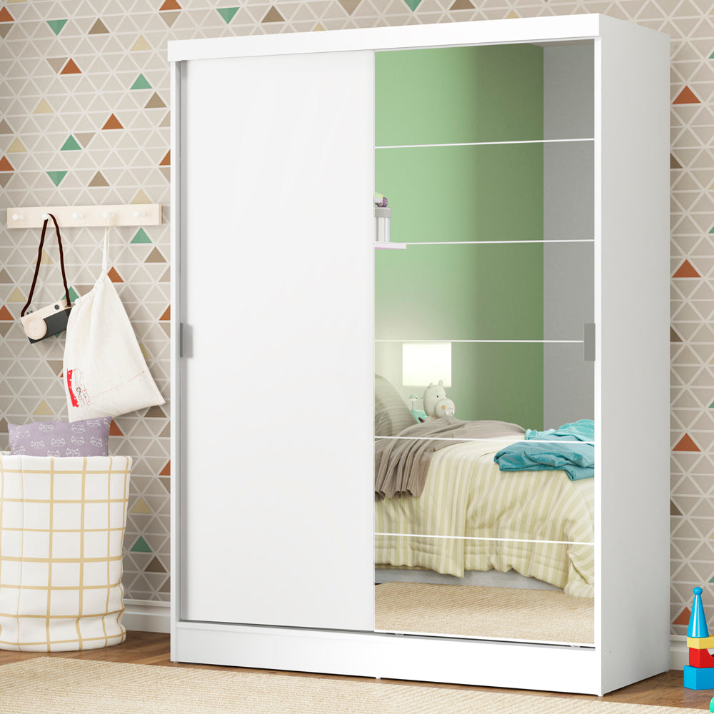 Clóset Infantil Madesa Nick 2 Puertas Corredizas con Espejo Blanco ...